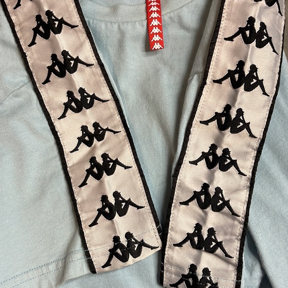 Kappa | Tops | Kappa Light Blue Cropped Tshirt With Banda Logo Taping ...